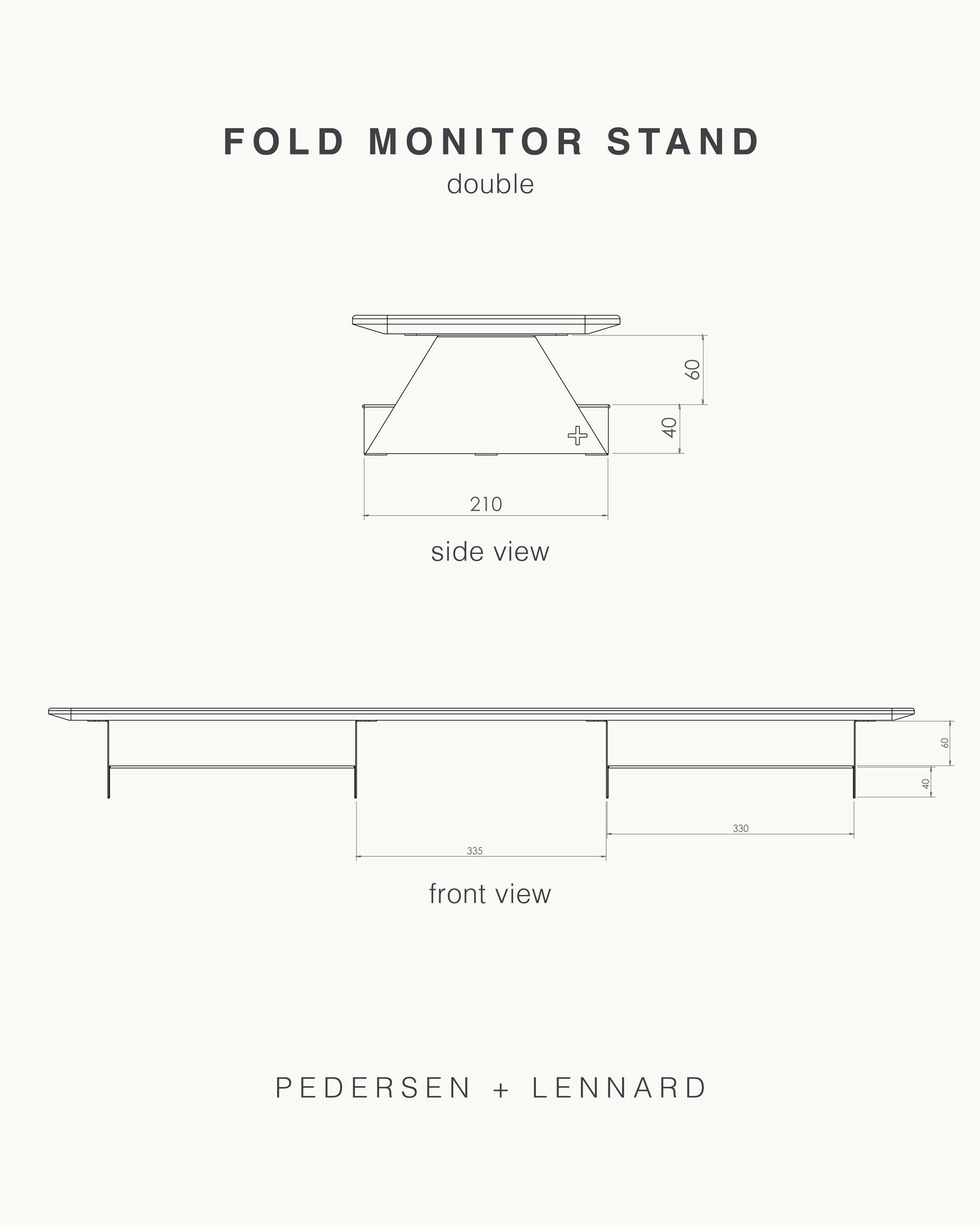 Fold Desktop Monitor Stand - Double - Pedersen + Lennard