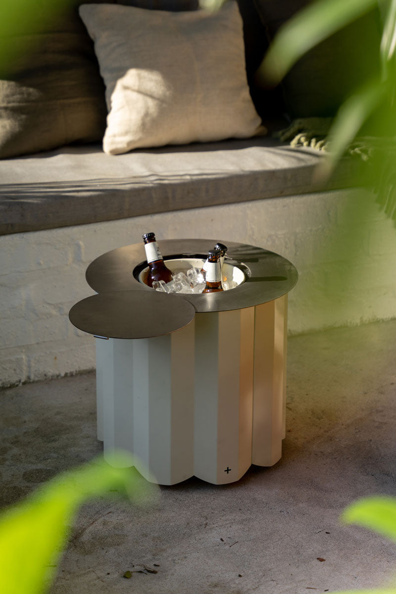Outdoor Side Table & Ice Bucket – Made in Cape Town - Outdoor Ivory ...