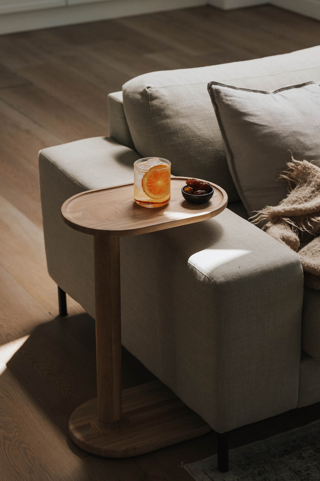 Light Weight C-Shaped Couch Table | Solid Oak | Made from Recycled ...