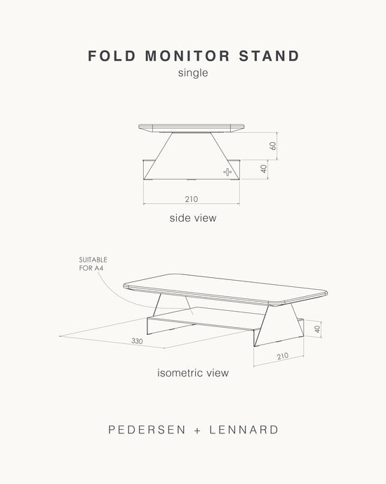 Fold Desktop Monitor Stand - Single - Pedersen + Lennard