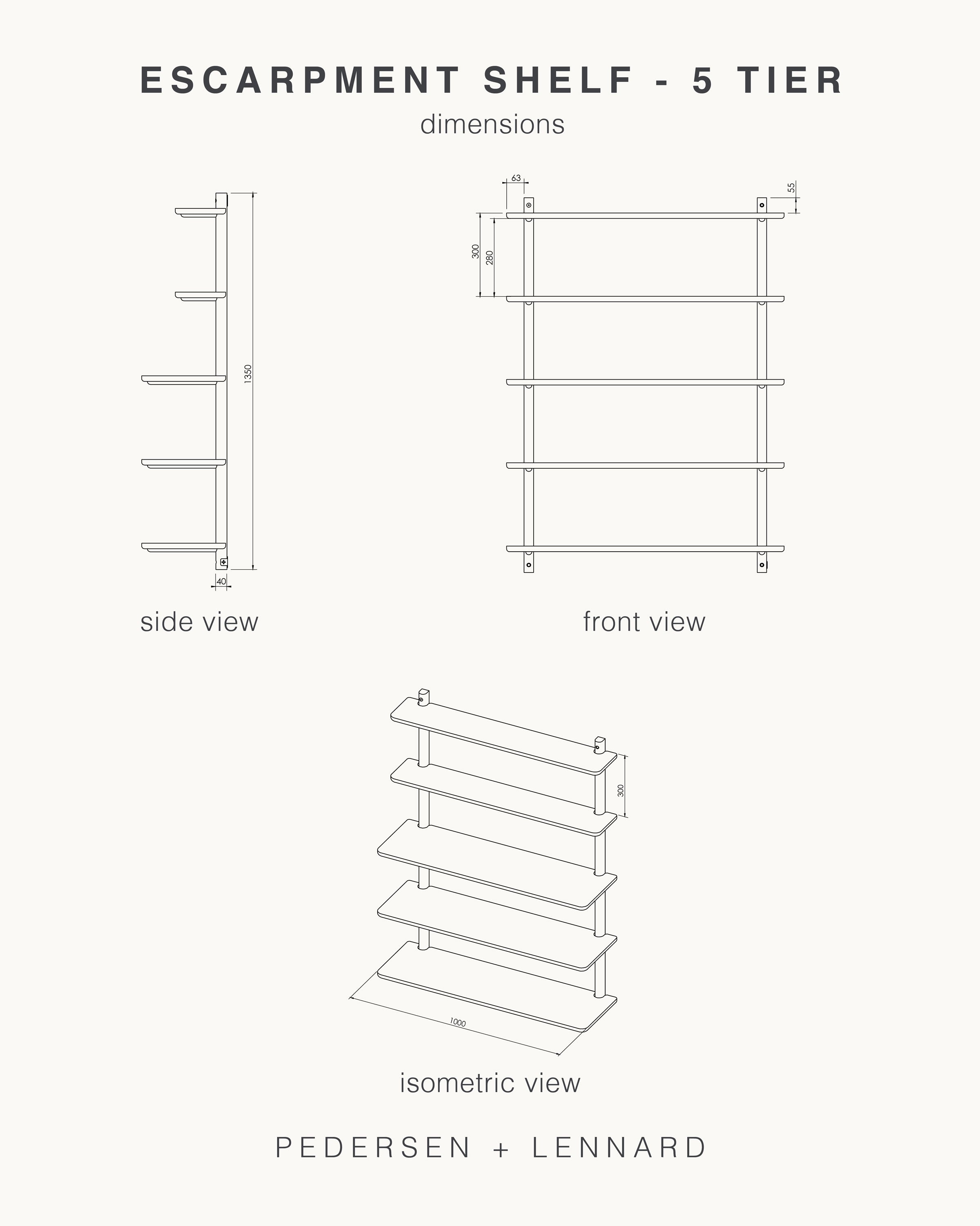 Escarpment Shelving - 5 Tier - Pedersen + Lennard